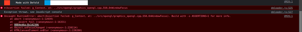 HTML5 runtime exception on windows focus (SOLVED) - Questions - Defold game engine forum