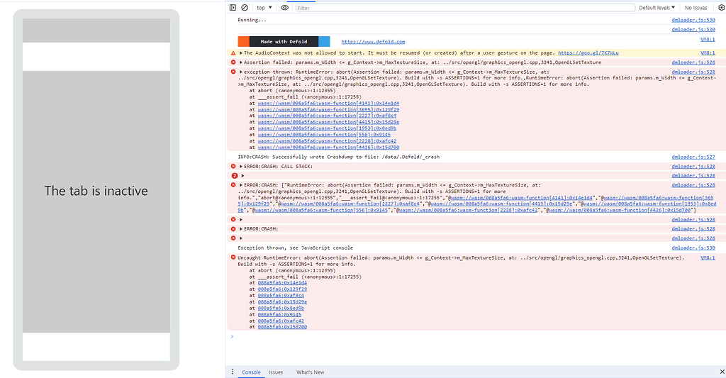 HTML5 Mobile Blackscreen - Questions - Defold game engine forum