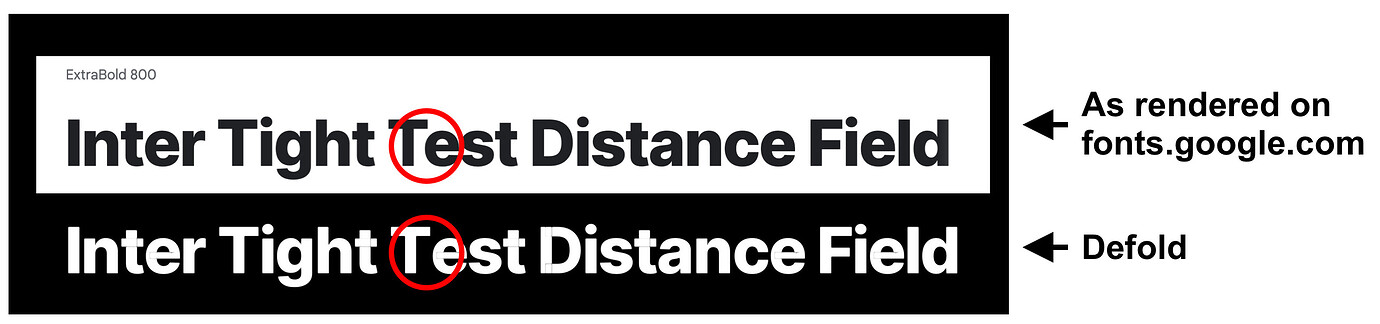 Inter Tight font showing artefacts when used as a distance field font - Questions - Defold game ...