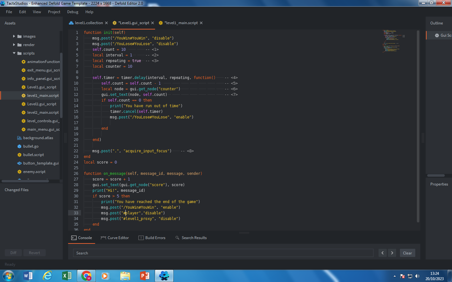 No input for game object on level1 collection - Questions - Defold game ...