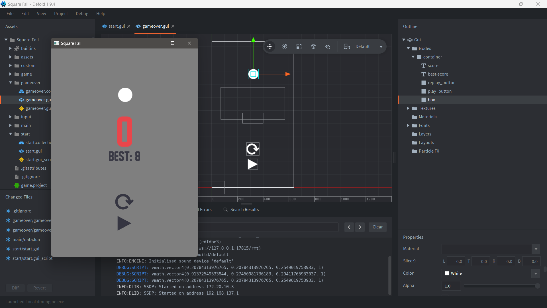 [Solved] Unable to set Button color - Questions - Defold game engine forum